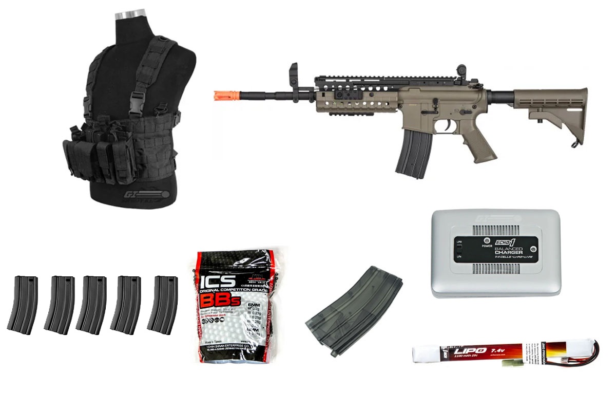 Starter Package #50 Ft. Double Bell M4 Tactical-System AEG Airsoft Rifle