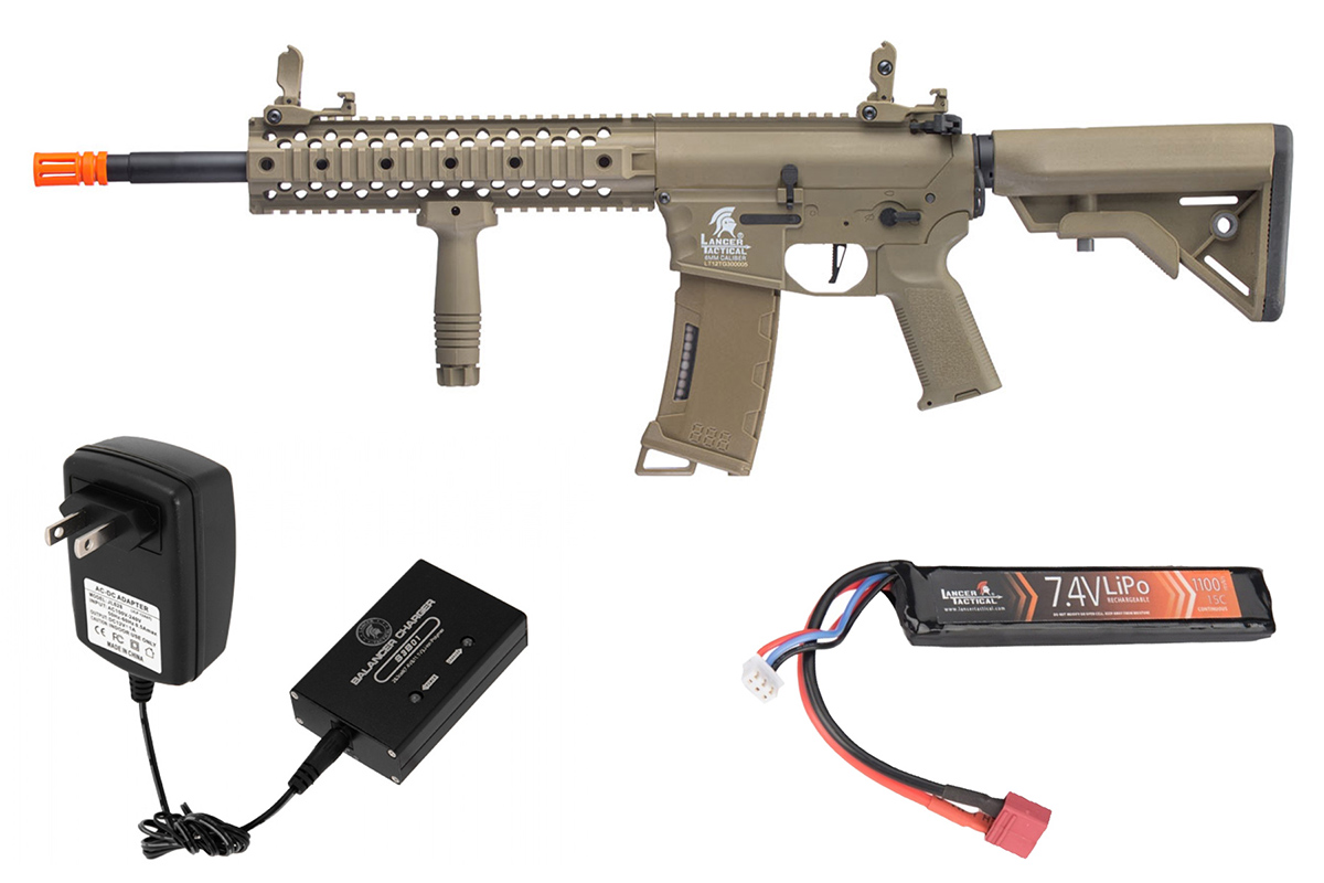 Lancer Tactical Gen 3 EVO RIS M-LOK M4 AEG Airsoft Rifle Lipo Battery ...
