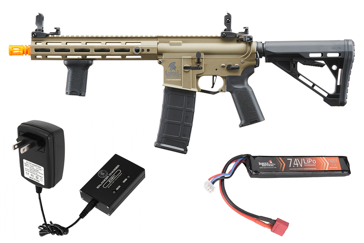 Lancer Tactical Gen 3 Hellion 10" M-LOK M4 AEG Airsoft Rifle w/ Delta ...