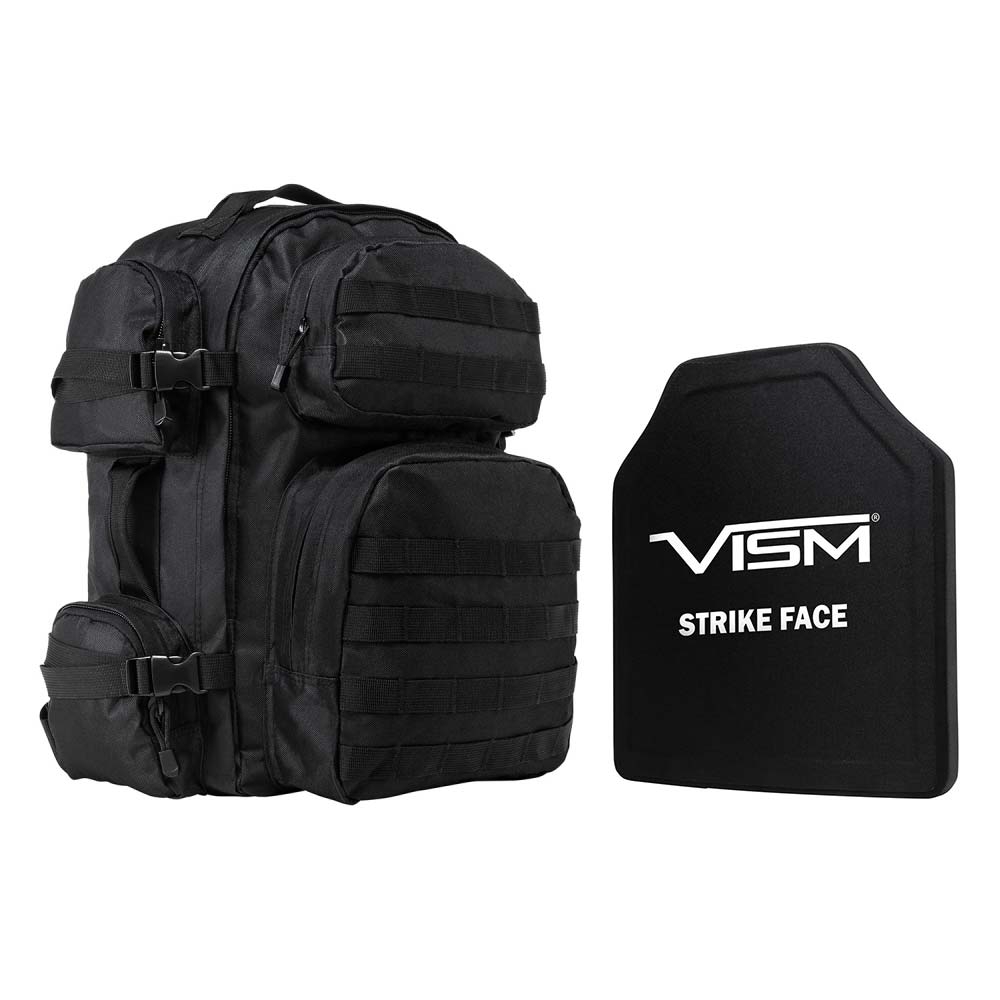VISM Tactical Backpack with 10x12 LEVEL III+ Shooters Cut PE Hard ...