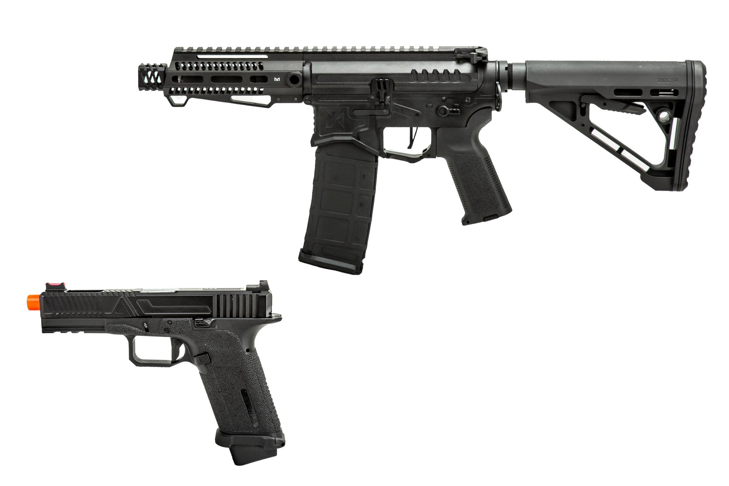 Zion Arms Full Metal R15 Short Barrel AEG Airsoft Rifle W/ ETU & Agency Arms EXA GBB Airsoft ...