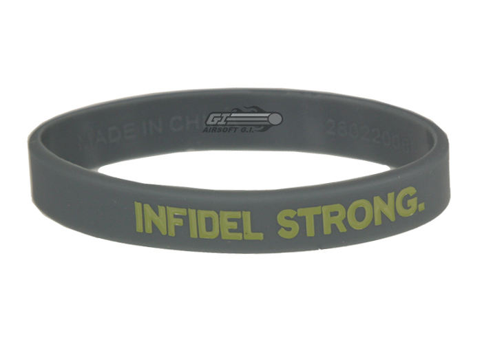 MM Infidel Strong Band ( Grey w/ Tan Text ) Large