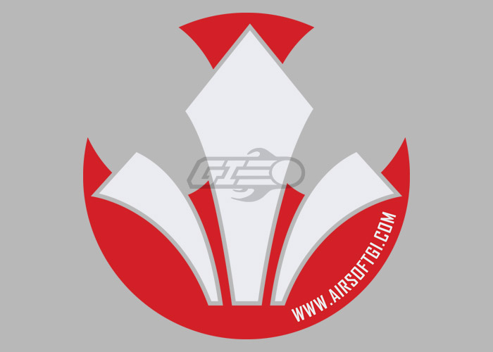 Airsoft GI Rebel Vinyl Decal Sticker ( Red / White )