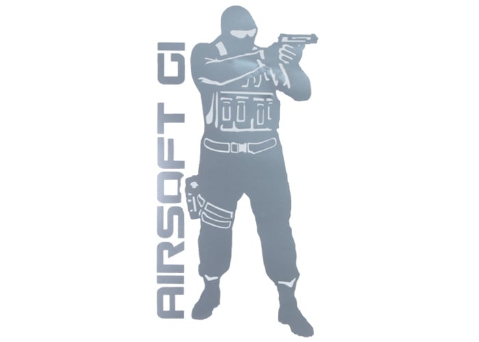 Airsoft GI Operator Vinyl Decal Sticker ( Silver )