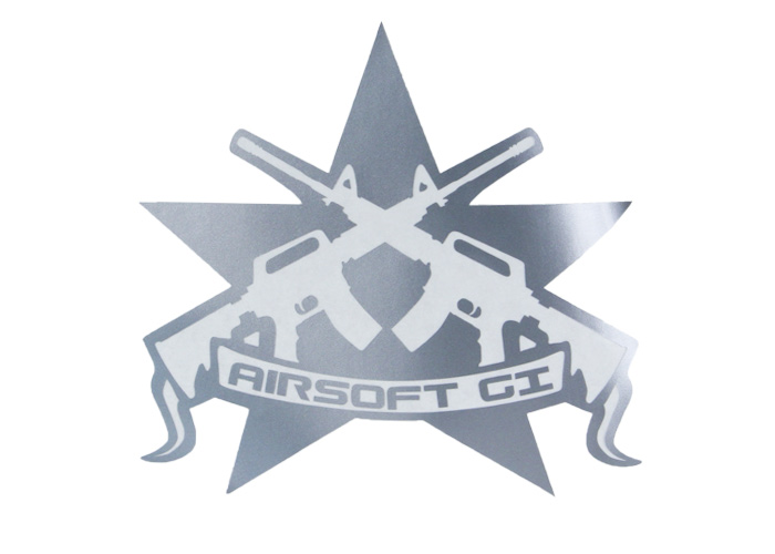 Airsoft GI Battle Star Vinyl Decal Sticker ( Silver )