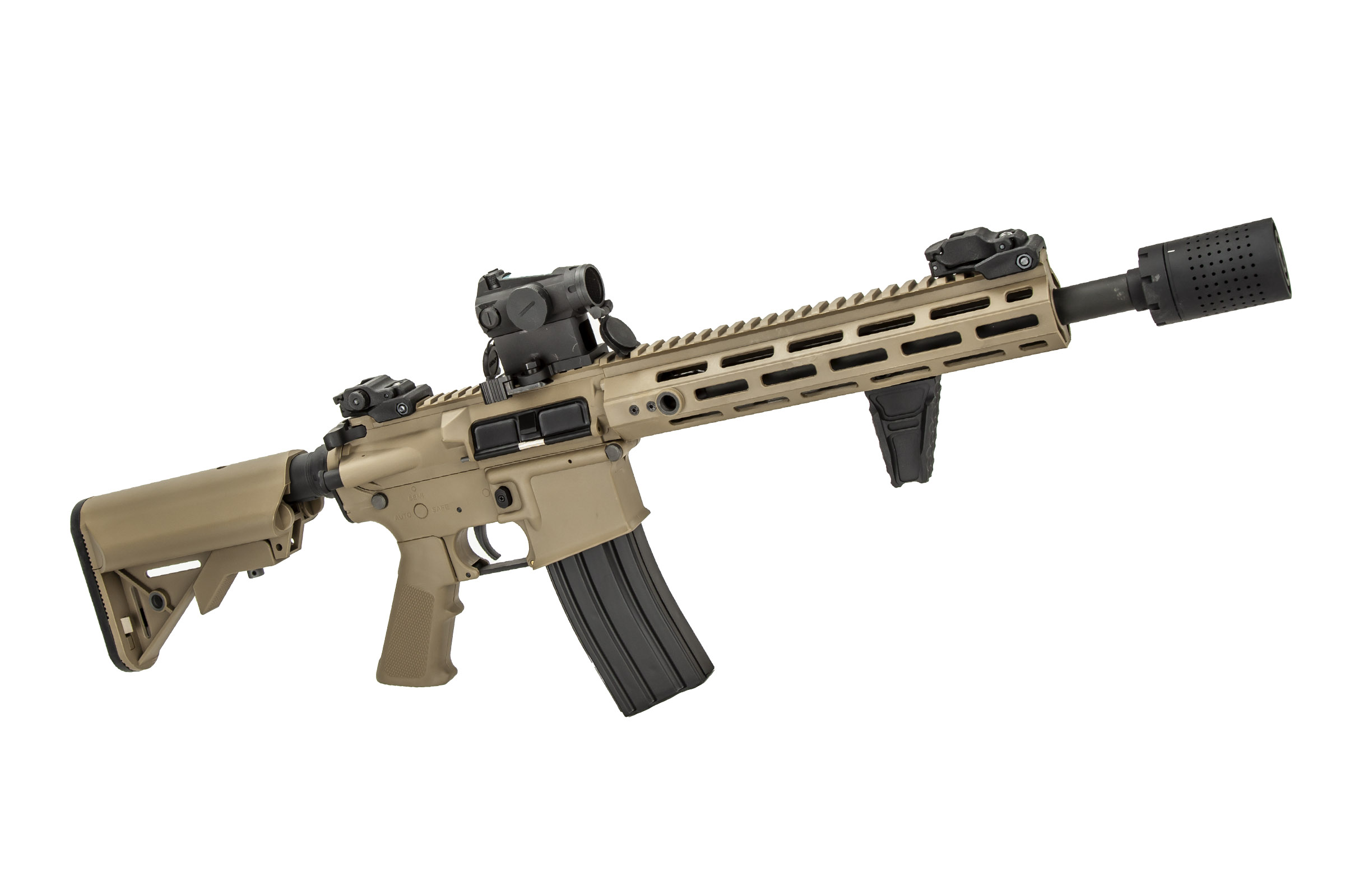 Lancer Tactical Gen 2 Hellion M-LOK LT-32XA10-G2 10" M4 AEG Airsoft Rifle Field Ready Combo (Tan)