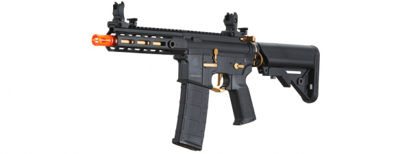 Lancer Tactical Gen 2 Hellion M-LOK 7" M4 AEG Airsoft Rifle Core Series (Black & Gold)